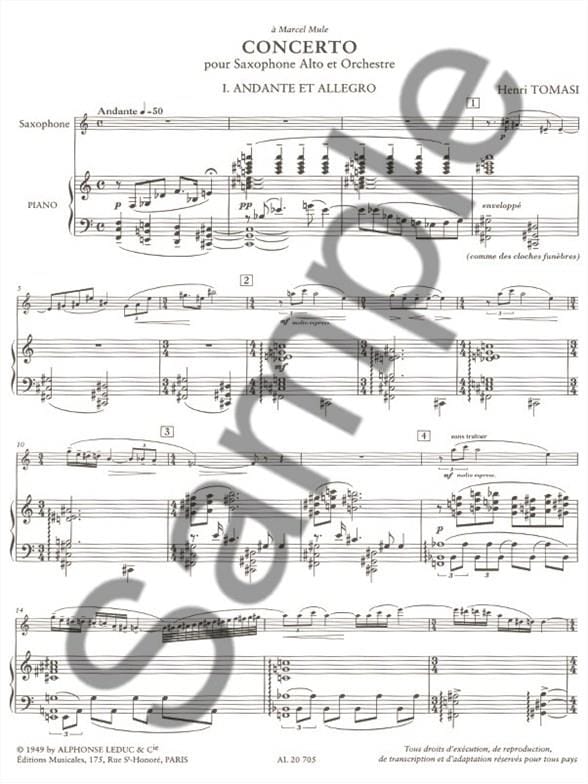Henri Tomasi - Concerto - Partition - di-arezzo.fr