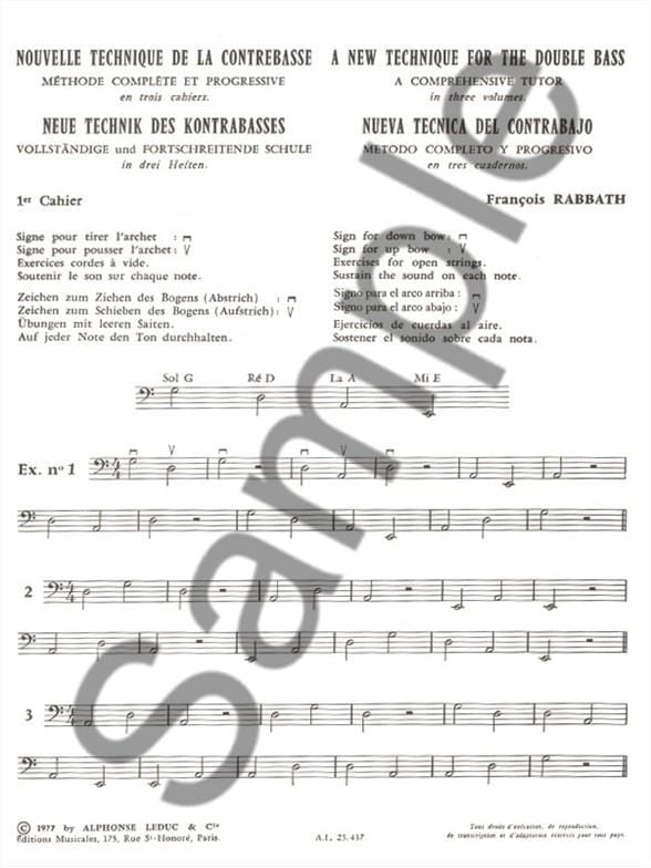 François Rabbath - Nouvelle technique de contrebasse, Volume 1 ...