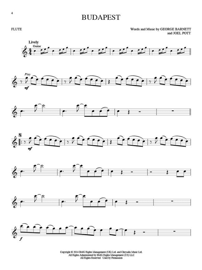 Top Hits - Flute - Partition