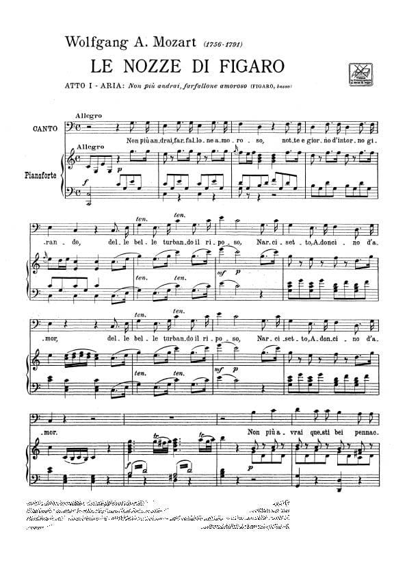 Non Piu Andrai, Farfallone Amoroso. Nozze Di Figaro - MOZART