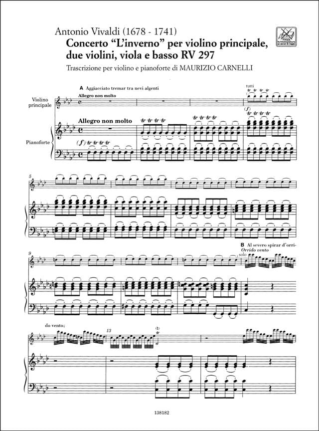 L'Hiver Winter - Violin and piano - VIVALDI - Partition