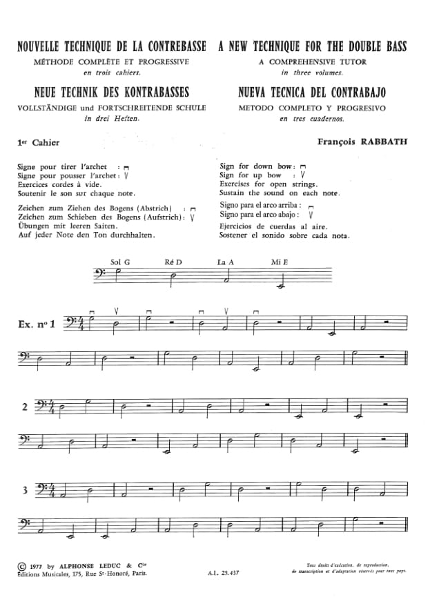 François Rabbath - Nouvelle technique de contrebasse, Volume 1 ...
