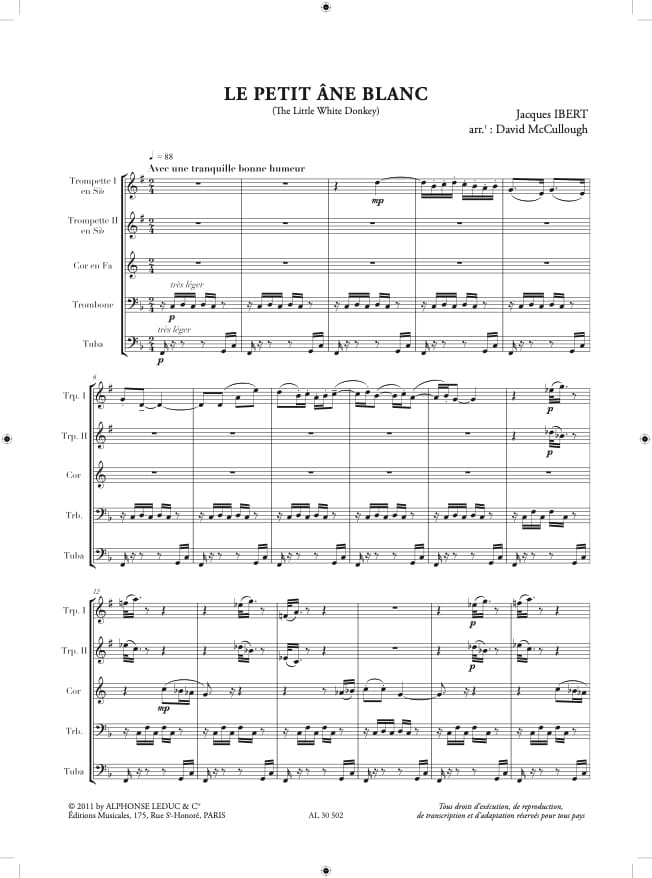 Jacques Ibert - Le Petit Ane Blanc - Partition - di-arezzo.fr
