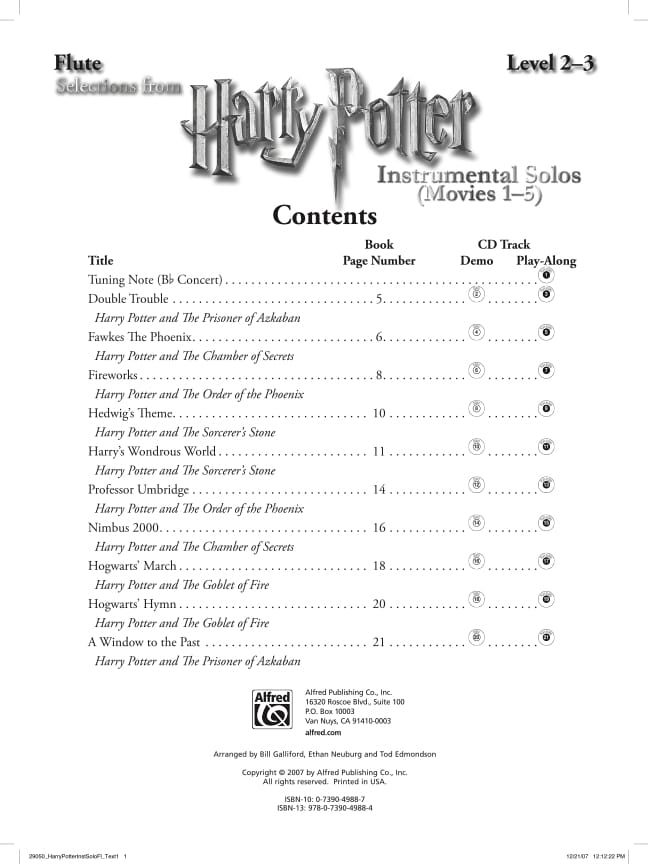 Harry Potter instrumental solos movies 1-5 - Partition - di-arezzo.fr
